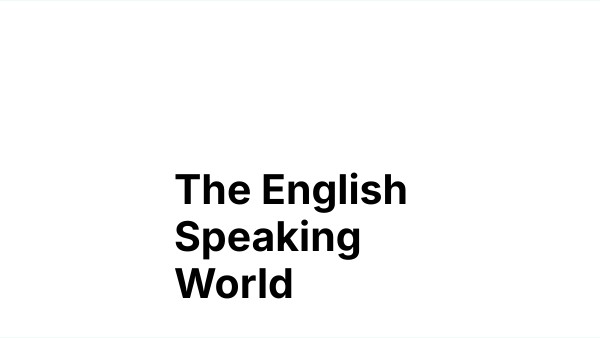 English Speaking World | Genially