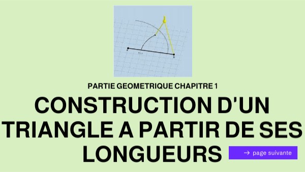 Construction d'un triangle a partir de ses longueurs