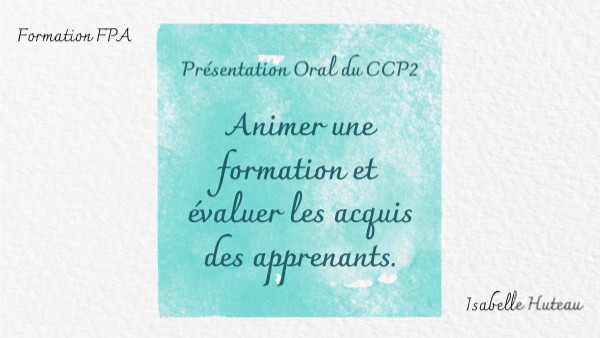 Présentation Oral CCP2 | Genially