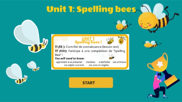 Spelling bee Unit 1 | Genially