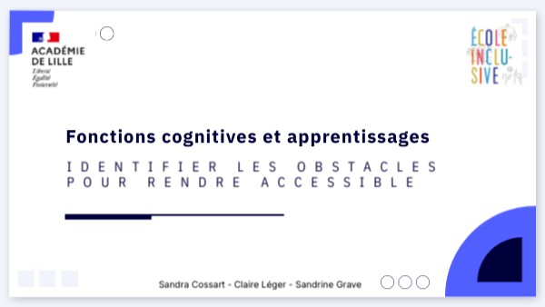 Fonctions cognitives et apprentissage | Genially