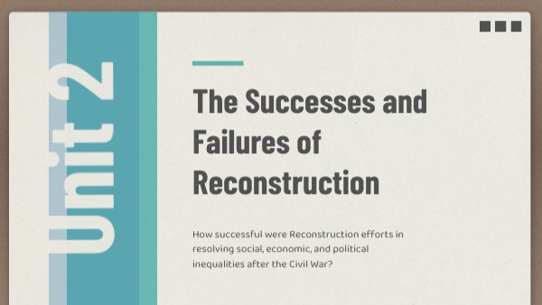 Successes and Failures of Reconstruction