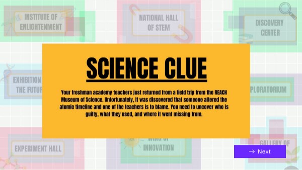 Atomic timeline questions Clue