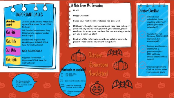 October Classroom Newsletter