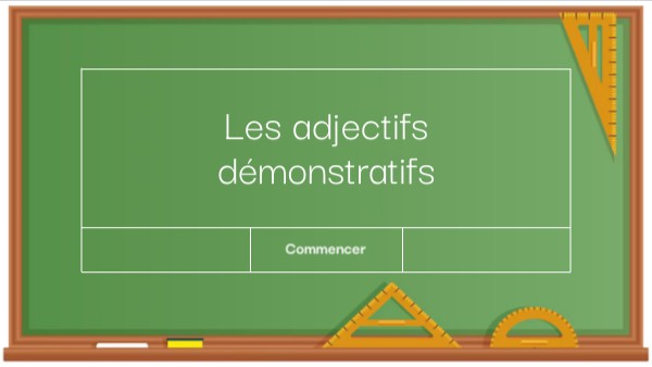 Les adjectifs démonstratifs | Genially
