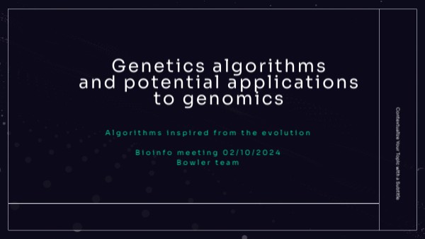 Genetics algorithms