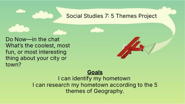 Directions Day - 5 Themes of Geography Project Directions (G)