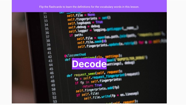 L1 Secret Codes Flashcard