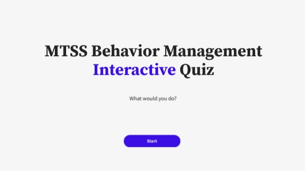 MTSS Behavior Management Quiz