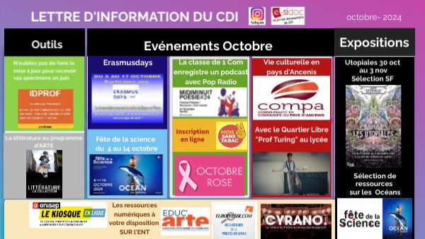 lettre d'info profs - octobre 2024 | Genially