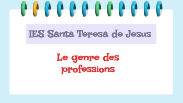 1ESO Le genre des professions | Genially