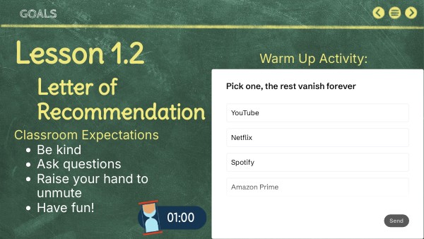 Career Planning 10 Lesson 1.2: Letter of Recommendation