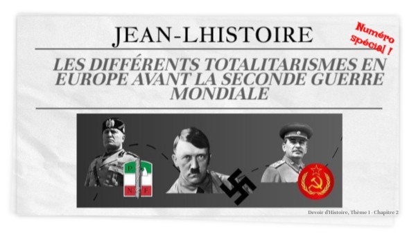 Les régimes totalitaires - Numéro spécial - devoir Tle