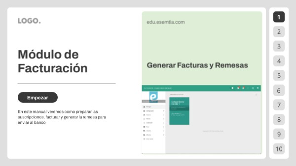Esemtia. Módulo Facturación. Pasos para facturar