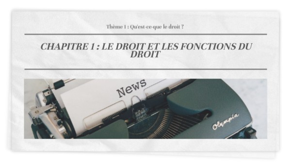 Chapitre 1 : Le droit et ses fonctions | Genially