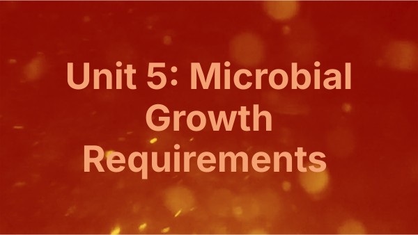 Unit 5 Microbial Growth Requirements | Genially