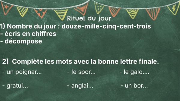 Rituel du jour semaine 6