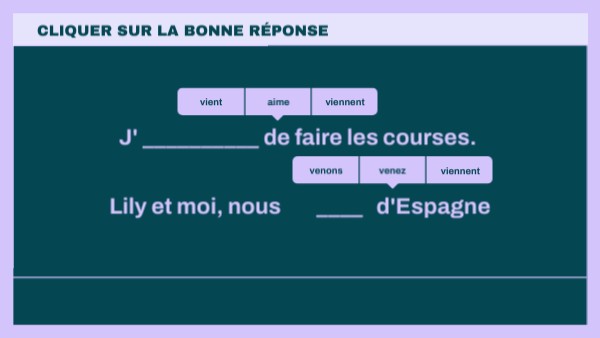 Cliquer sur la bonne réponse