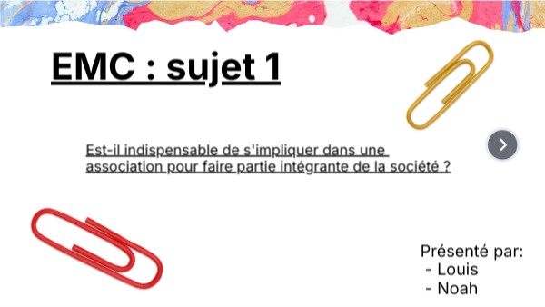 Sujet EMC 1: Associations | Genially
