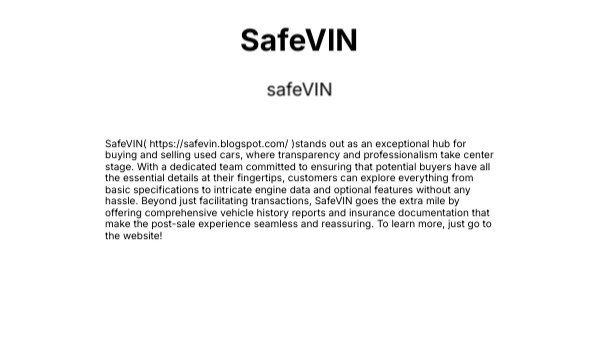 SafeVIN