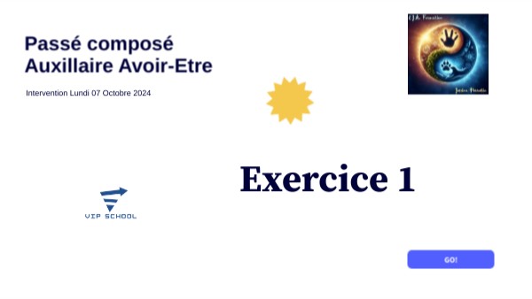 Passé composé: Auxiliaire Avoir-Etre Exercice 1 | Genially