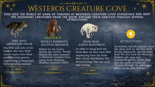 Westeros Creature Cove (project) | Genially