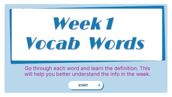 week 1 vocab