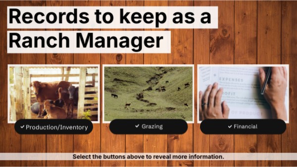 records to keep as ranch manager