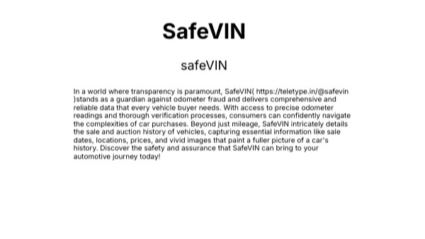 SafeVIN
