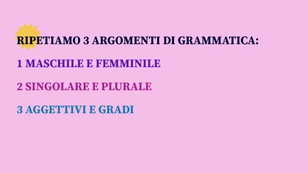 Ripasso grammatica italiana | Genially