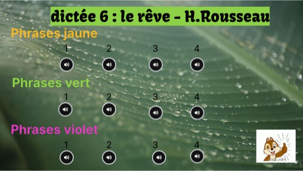 dictée 6 Le rêve H.Rousseau | Genially