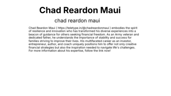 Chad Reardon Maui