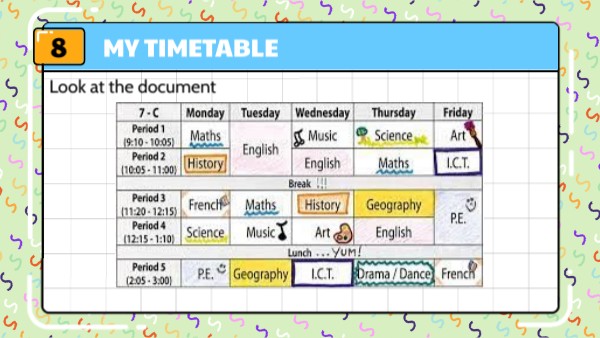 My timeytable