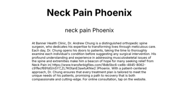 Neck Pain Phoenix