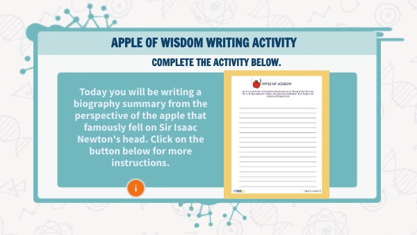 Newton's Apple Writing Activity
