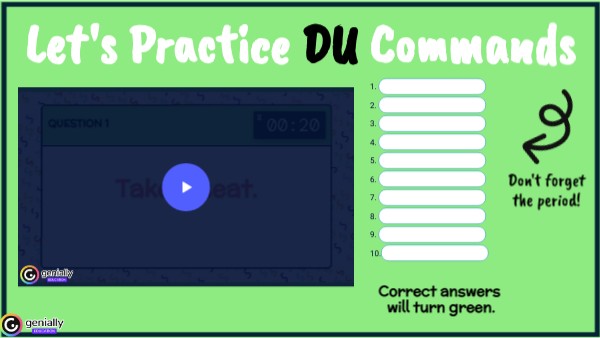 LET'S PRACTICE COMMANDS