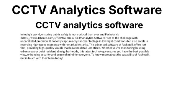 CCTV Analytics Software