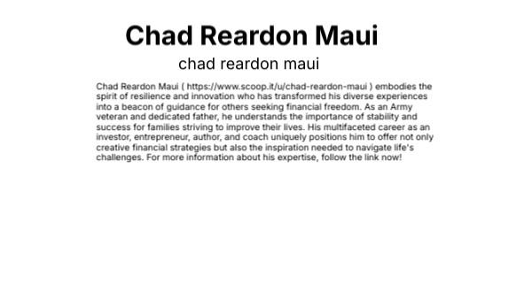 Chad Reardon Maui