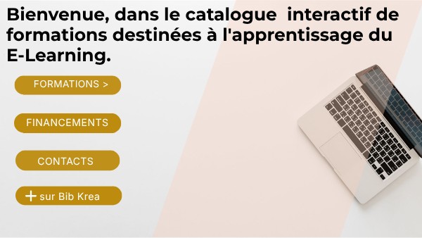 Plaquette de formations E-Learning Bib Krea | Genially