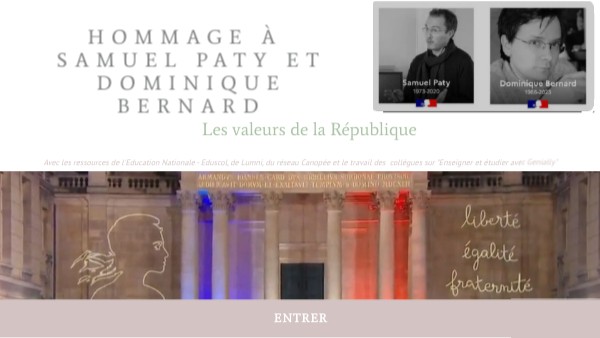 Hommage Samuel Paty et Dominique Bernard | Genially