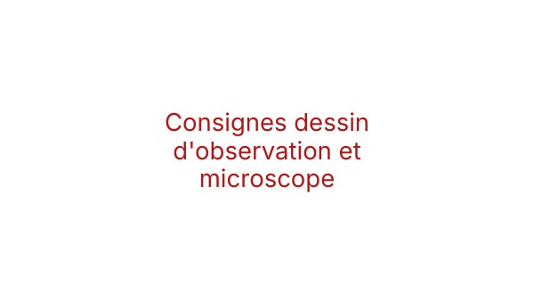 6eme consignes dessins et microscope | Genially