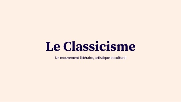 Le Classicisme