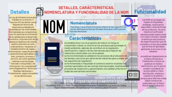 Detalles, carácteristicas, nomenclatura y funcionalidad de la nom