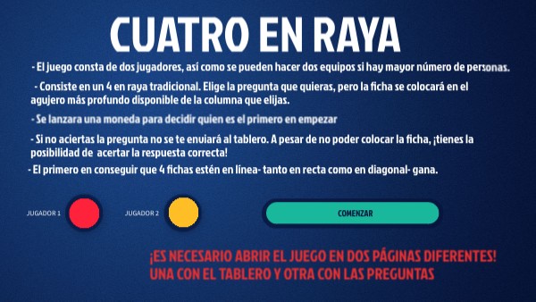 Juego cuatro en raya