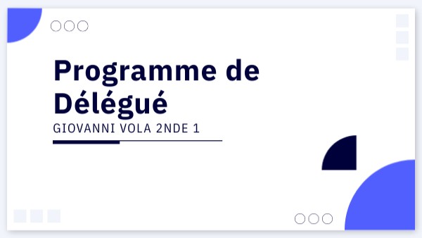 Programme de Délégué Giovanni Vola 2nde 1 | Genially
