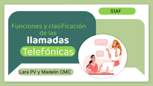 Funciones y clasificación de las llamadas telefónicas | Genially