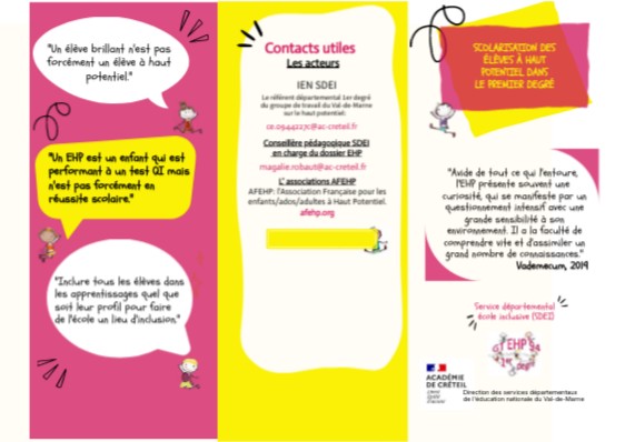 Brochure scolarisation des élèves EHP | Genially
