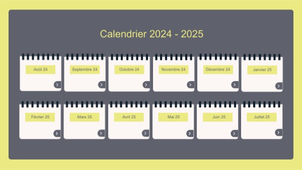 Calendrier INTERNE 2024-2025 L.AS - PASS | Genially
