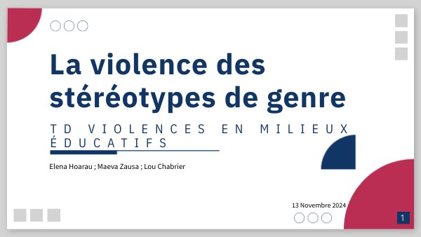 La violence des stéréotypes de genre