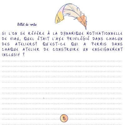 Billet de sortie "Construire un enseignement inclusif?"